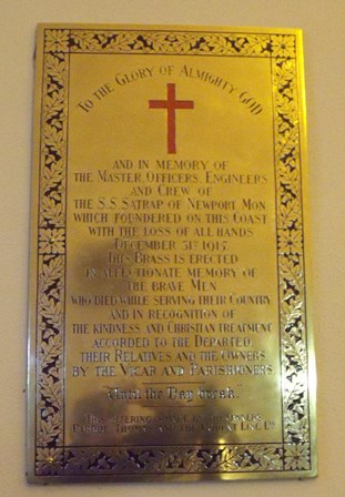 Castlemartin Church - S.S. Satrap Memorial - WW1.Wales